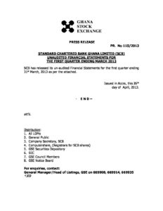 PR – 115 SCB Unaudited Financial Statements for the First Quarter Ended March 2013 | Annual ...