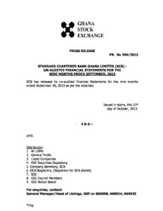 PR – 294 SCB Unaudited Financial Statements for the Nine Months Ended September 2013 | Annual ...